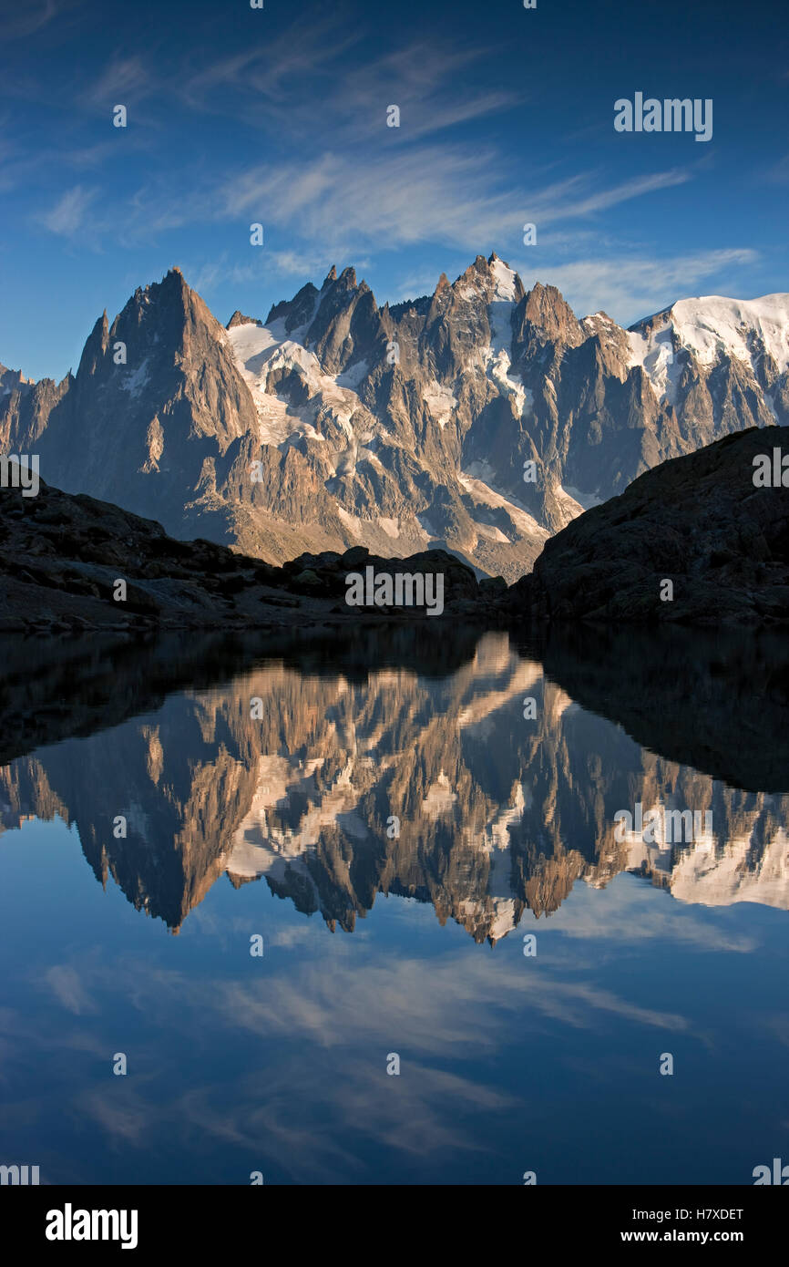 Lac Blanc with reflection of Mont Blanc, France Stock Photo - Alamy