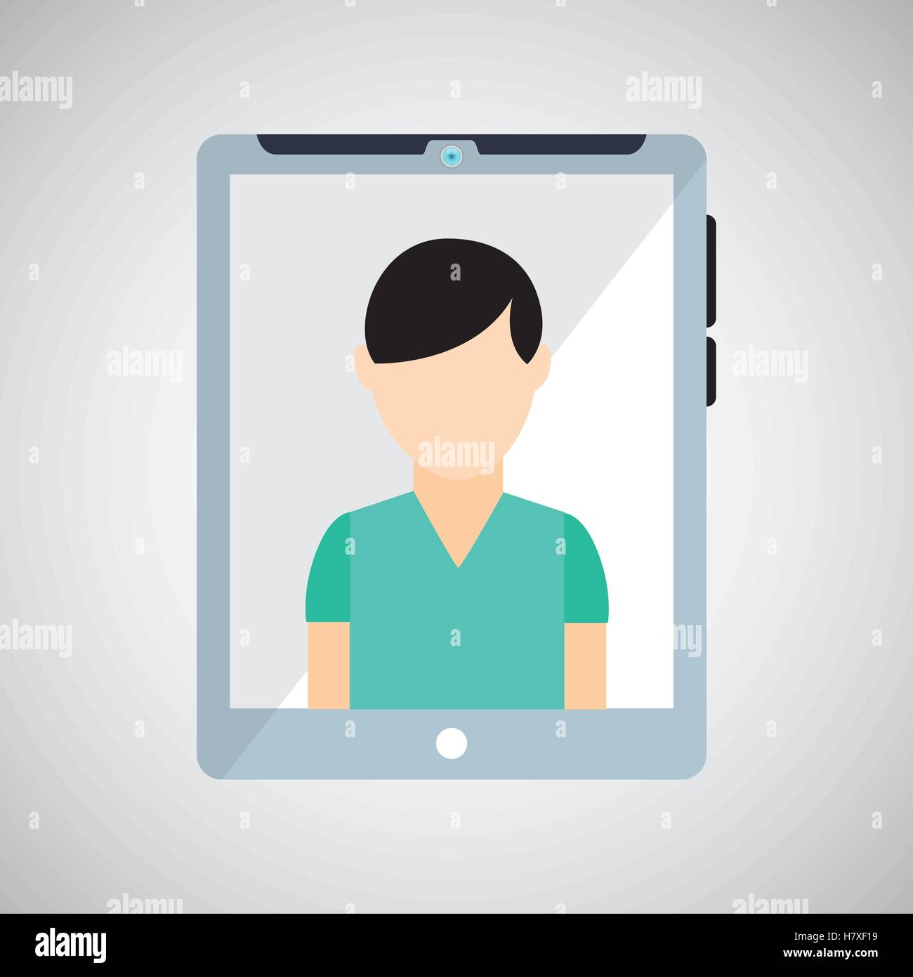 cartoon tablet and character man vector illustration eps 10 Stock ...