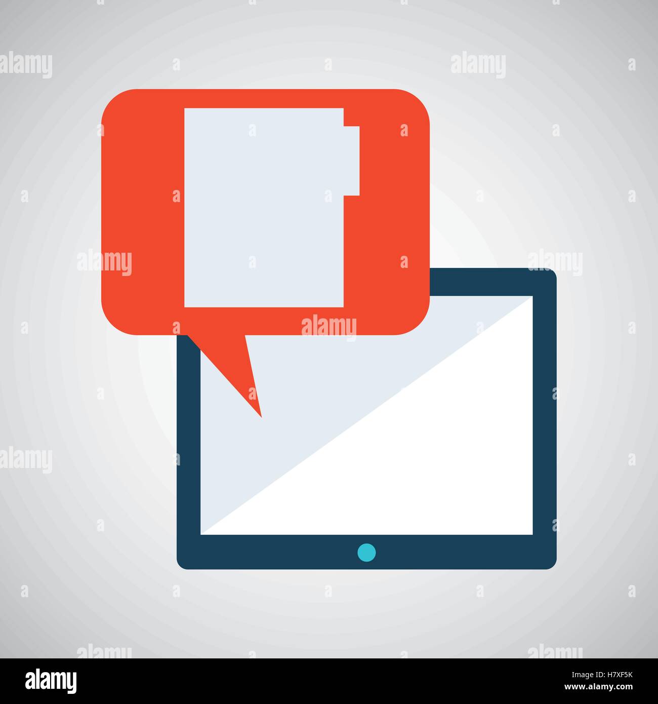 blue cartoon tablet file bubble speech vector illustration eps 10 Stock ...