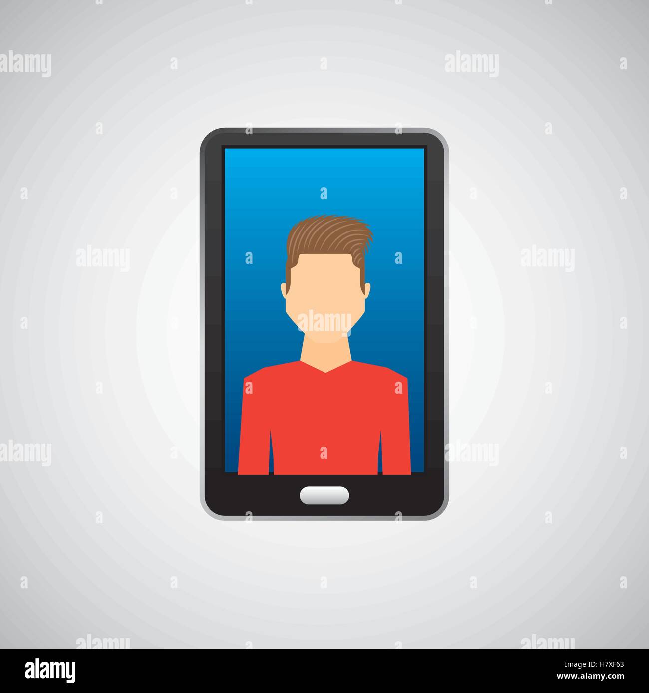black smartphone and avatar boy vector illustration eps 10 Stock Vector ...