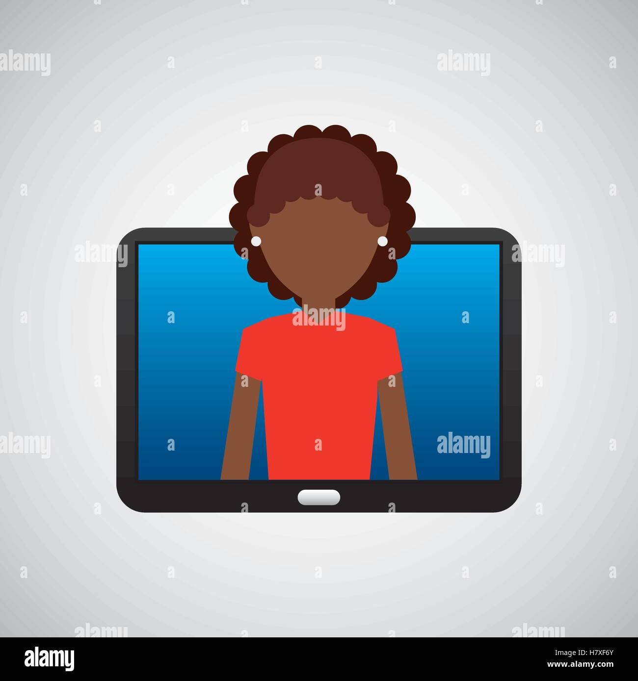 Black african digital tablet Stock Vector Images - Alamy