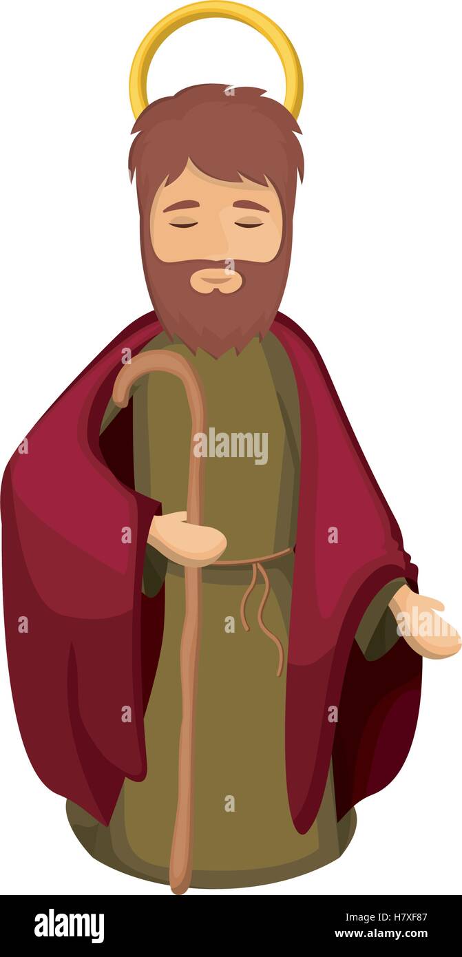 Joseph cartoon icon. Holy night family christmas and betlehem theme ...
