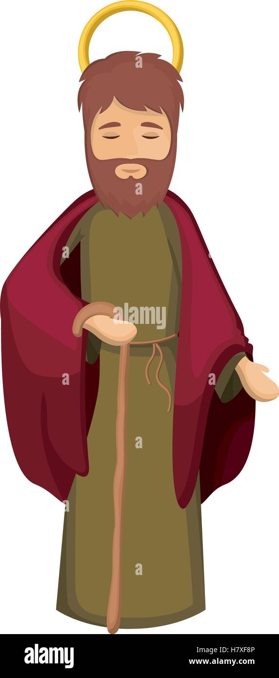 Joseph cartoon icon. Holy night family christmas and betlehem theme ...