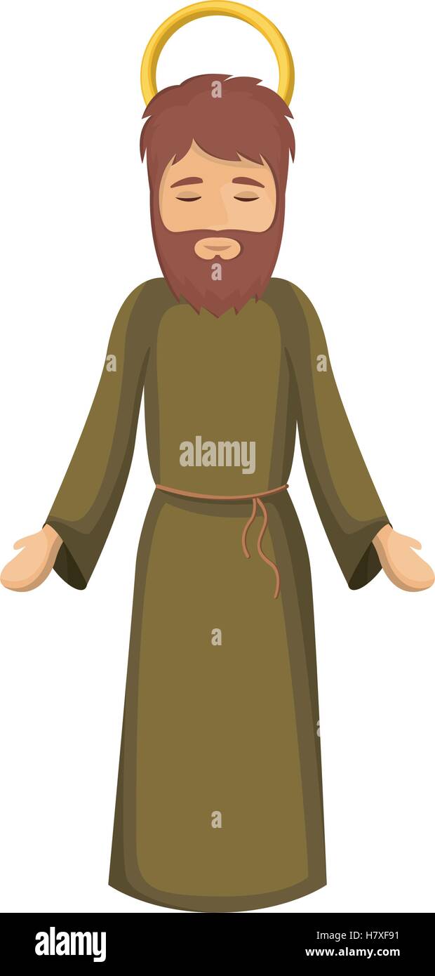 Joseph cartoon icon. Holy night family christmas and betlehem theme ...