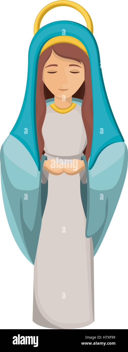 Mary cartoon icon. Holy night family christmas and betlehem theme ...