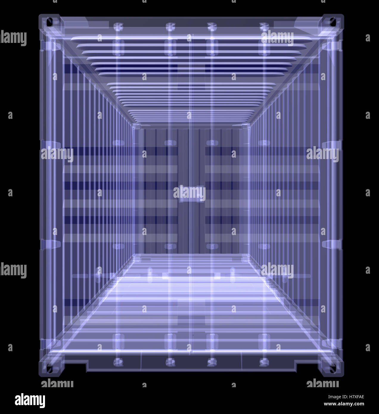 X-ray shipping container isolated on black Stock Photo - Alamy