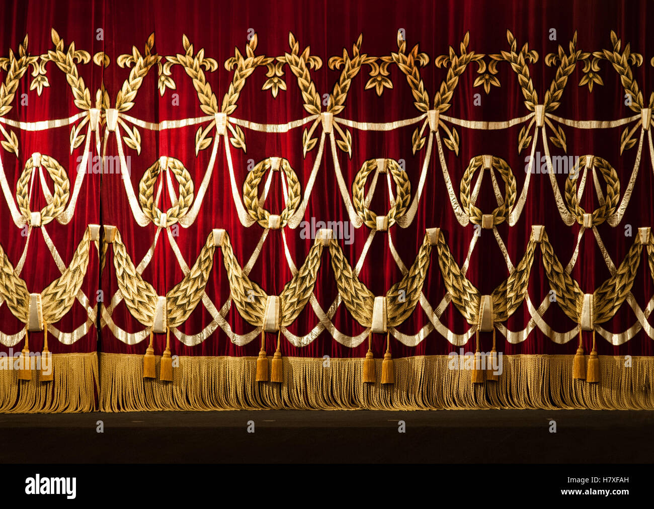 Open red curtains with glitter opera or theater background Stock Photo ...