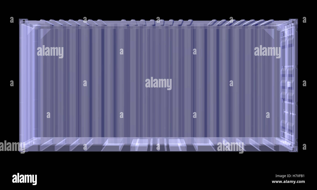 X-ray shipping container isolated on black Stock Photo - Alamy
