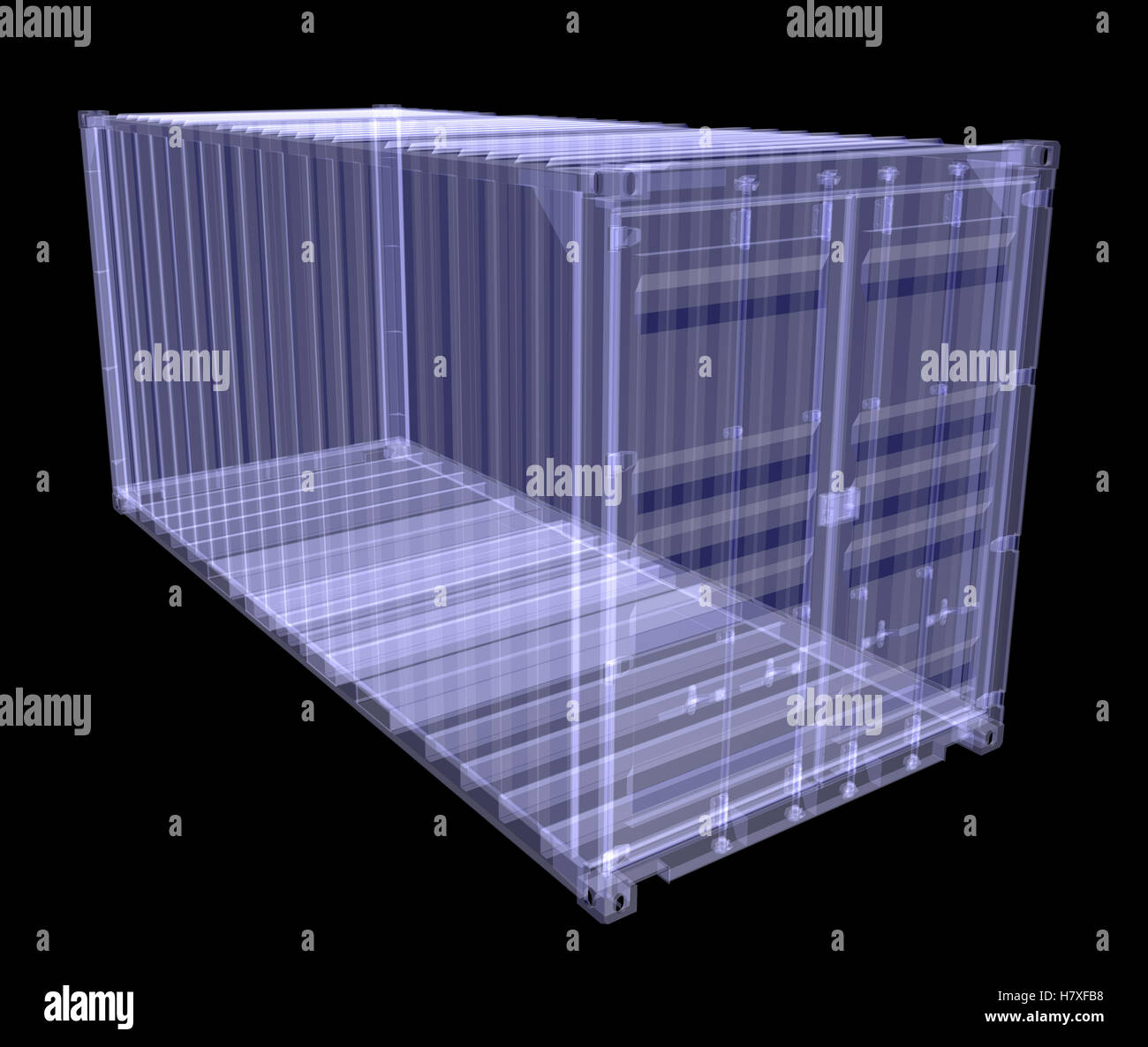 X-ray shipping container isolated on black Stock Photo - Alamy