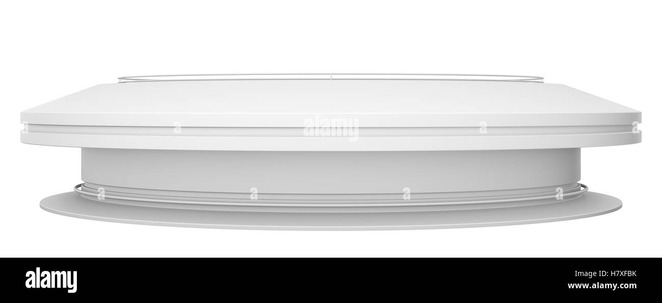 Empty white circle table Stock Photo - Alamy