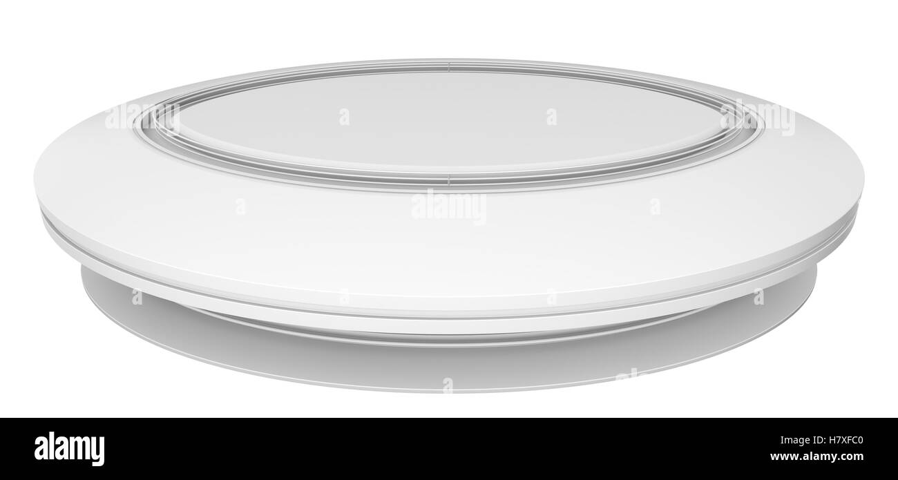 Empty white circle table Stock Photo - Alamy