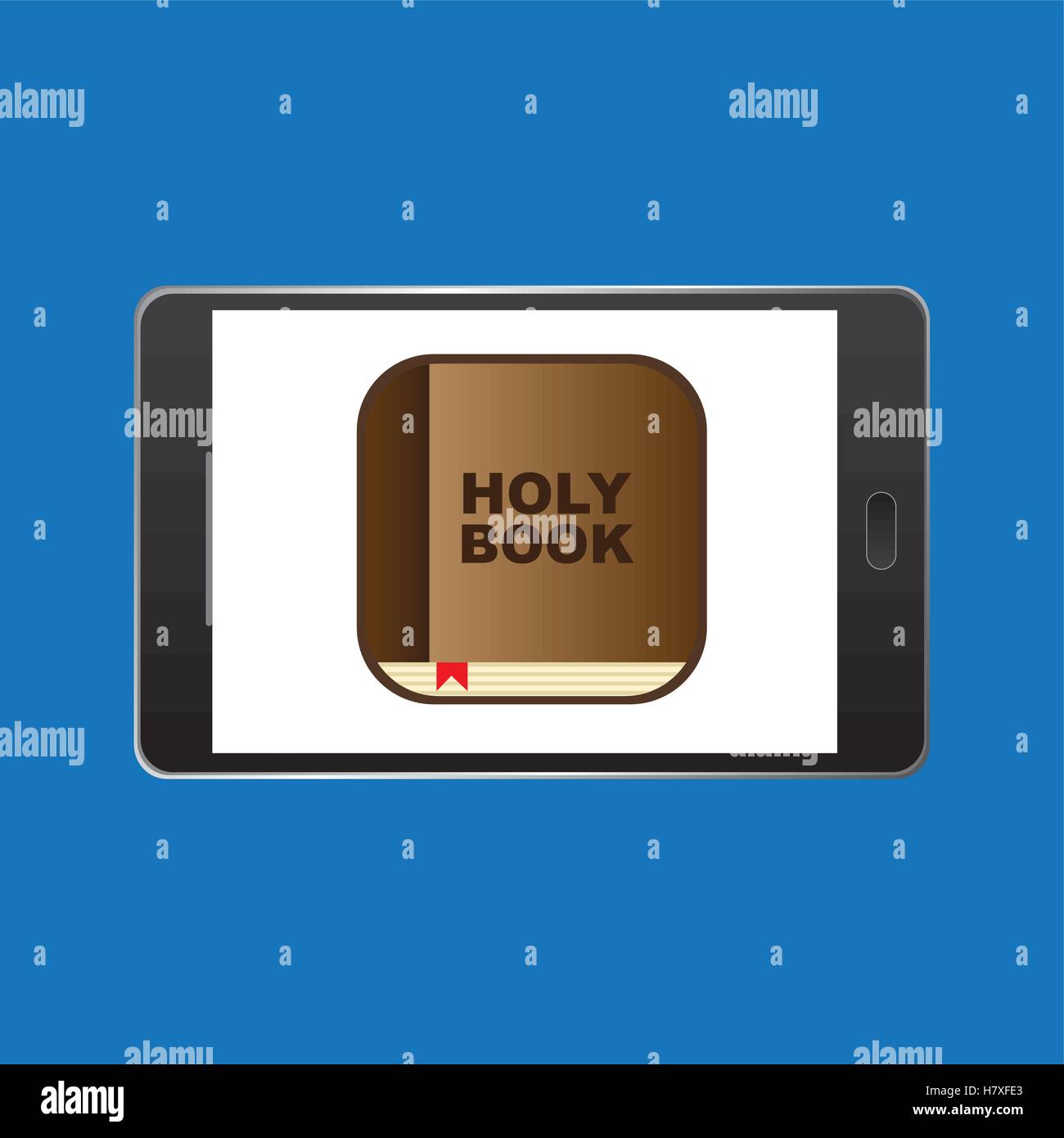 big smartphone black holy bible online icon vector illustration eps 10 ...