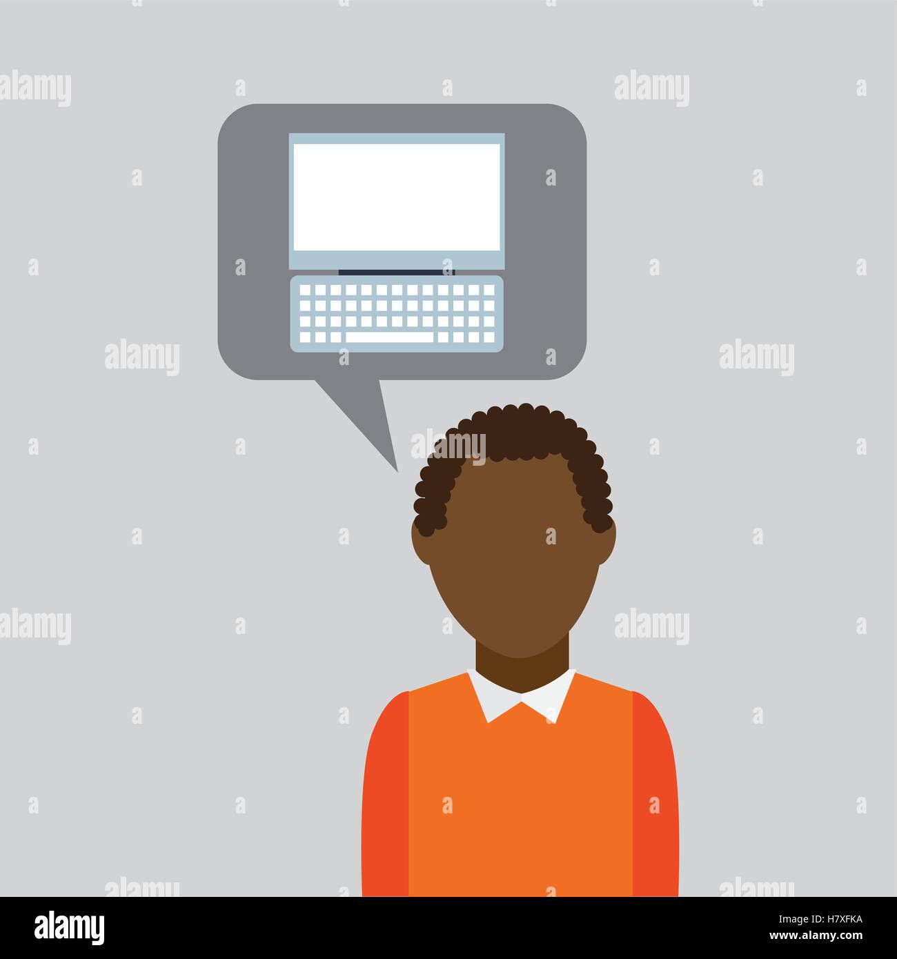 computer cartoon icon with character man vector illustration eps 10 ...