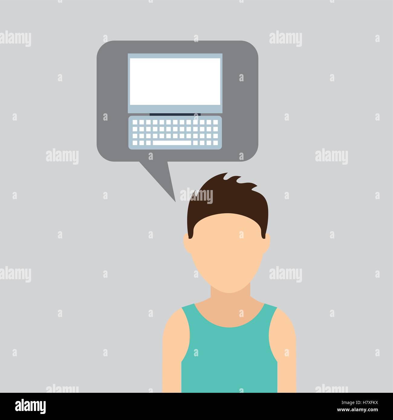 smartphone blue screen unlock woman avatar vector illustration Stock ...