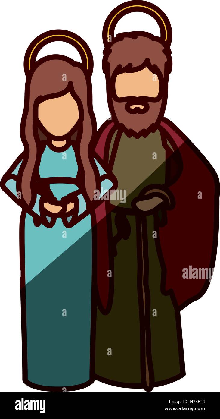 Mary joseph cartoon icon holy hi-res stock photography and images - Alamy