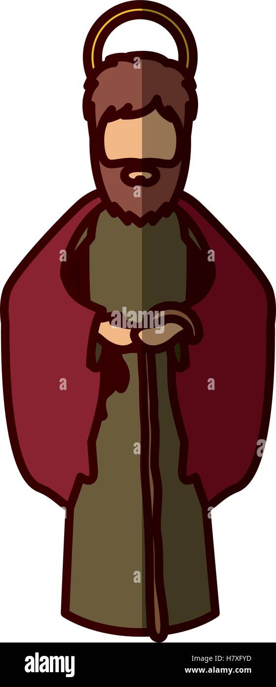 Joseph cartoon icon. Holy night family christmas and betlehem theme ...