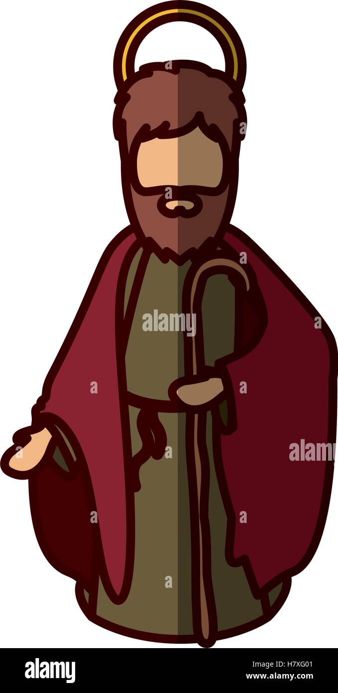 Joseph cartoon icon. Holy night family christmas and betlehem theme ...