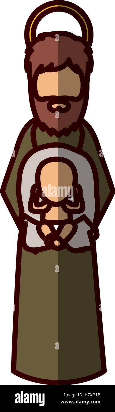 Joseph and baby jesus cartoon icon. Holy night family christmas and ...