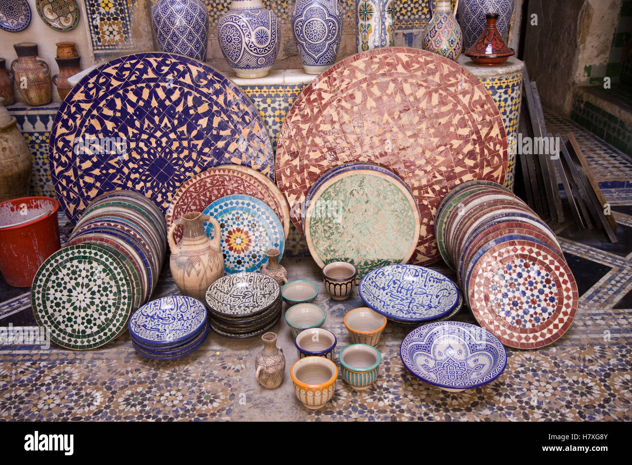 fez shop of ceramics Stock Photo - Alamy
