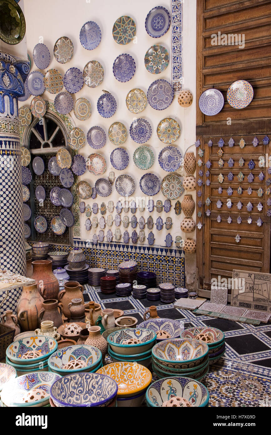 fez shop of ceramics Stock Photo - Alamy