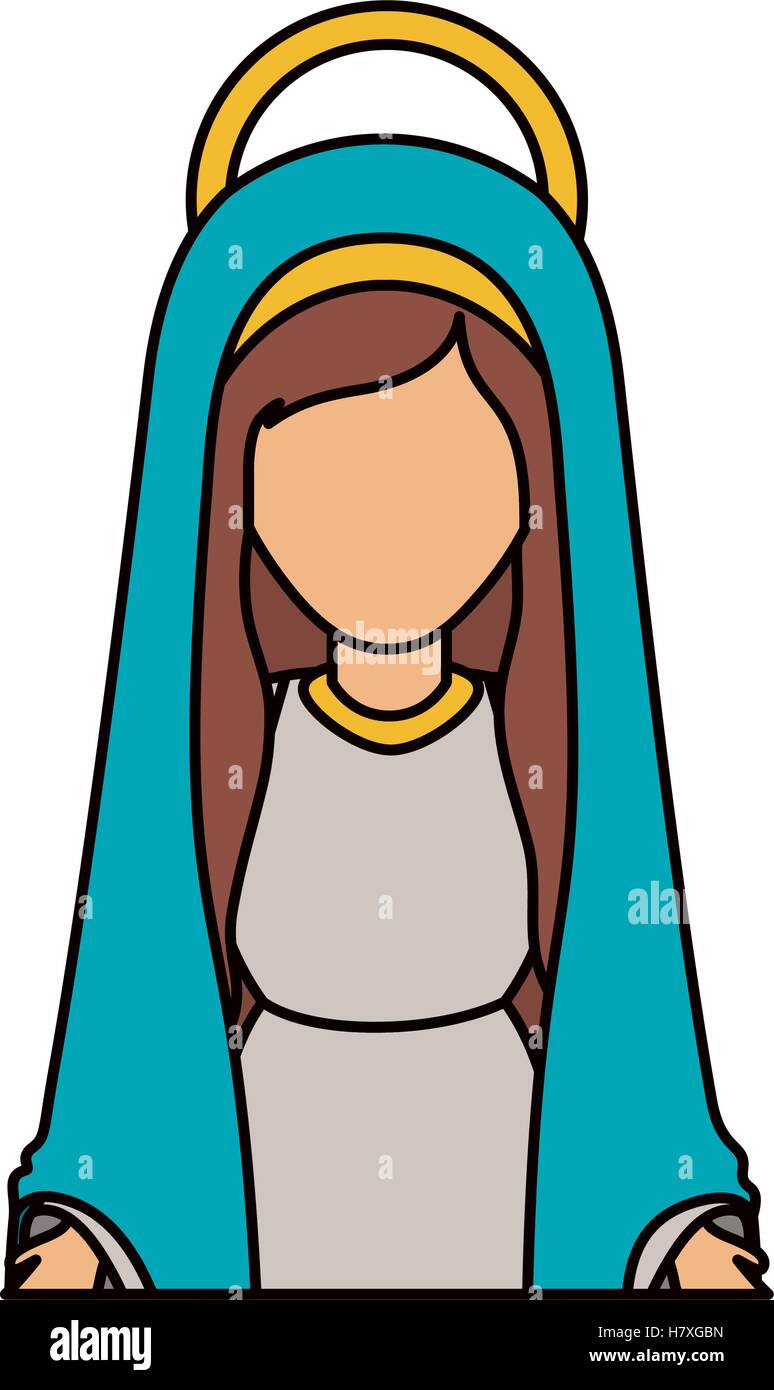 Mary cartoon icon. Holy night family christmas and betlehem theme ...