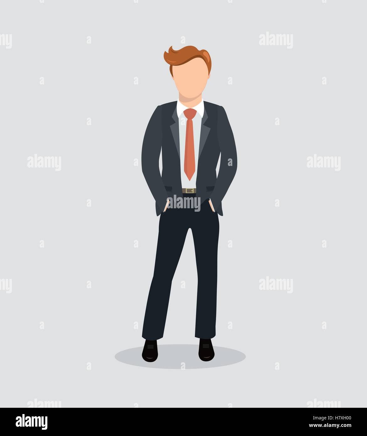 Full length business man hands in pockets Stock Vector Image & Art - Alamy