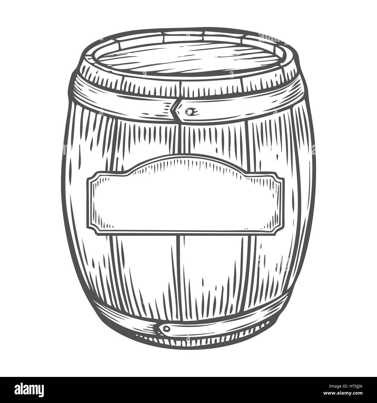 Wine barrel engraving Stock Vector Images - Alamy