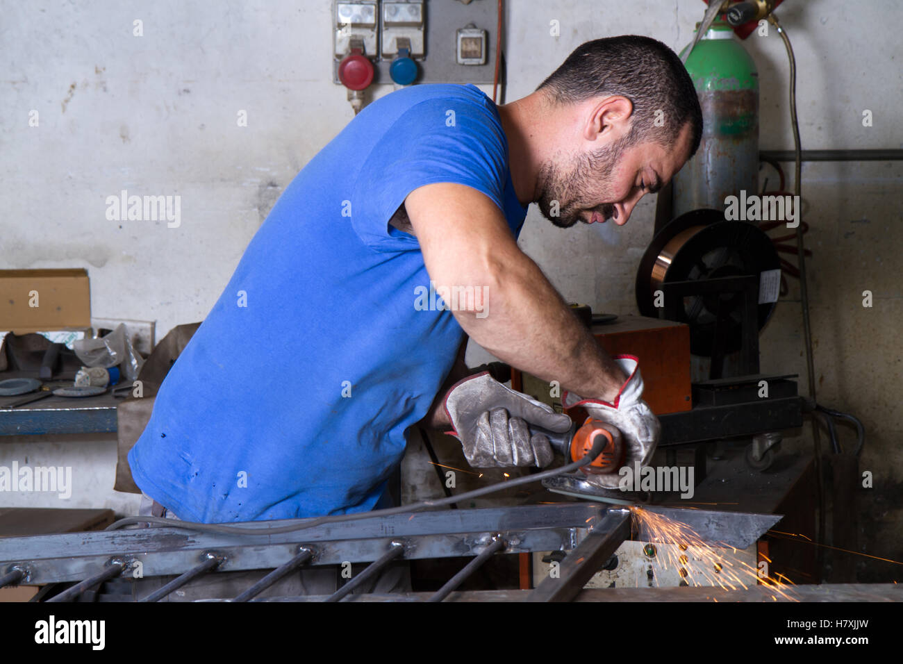 metalworker at work in his workshop Stock Photo - Alamy