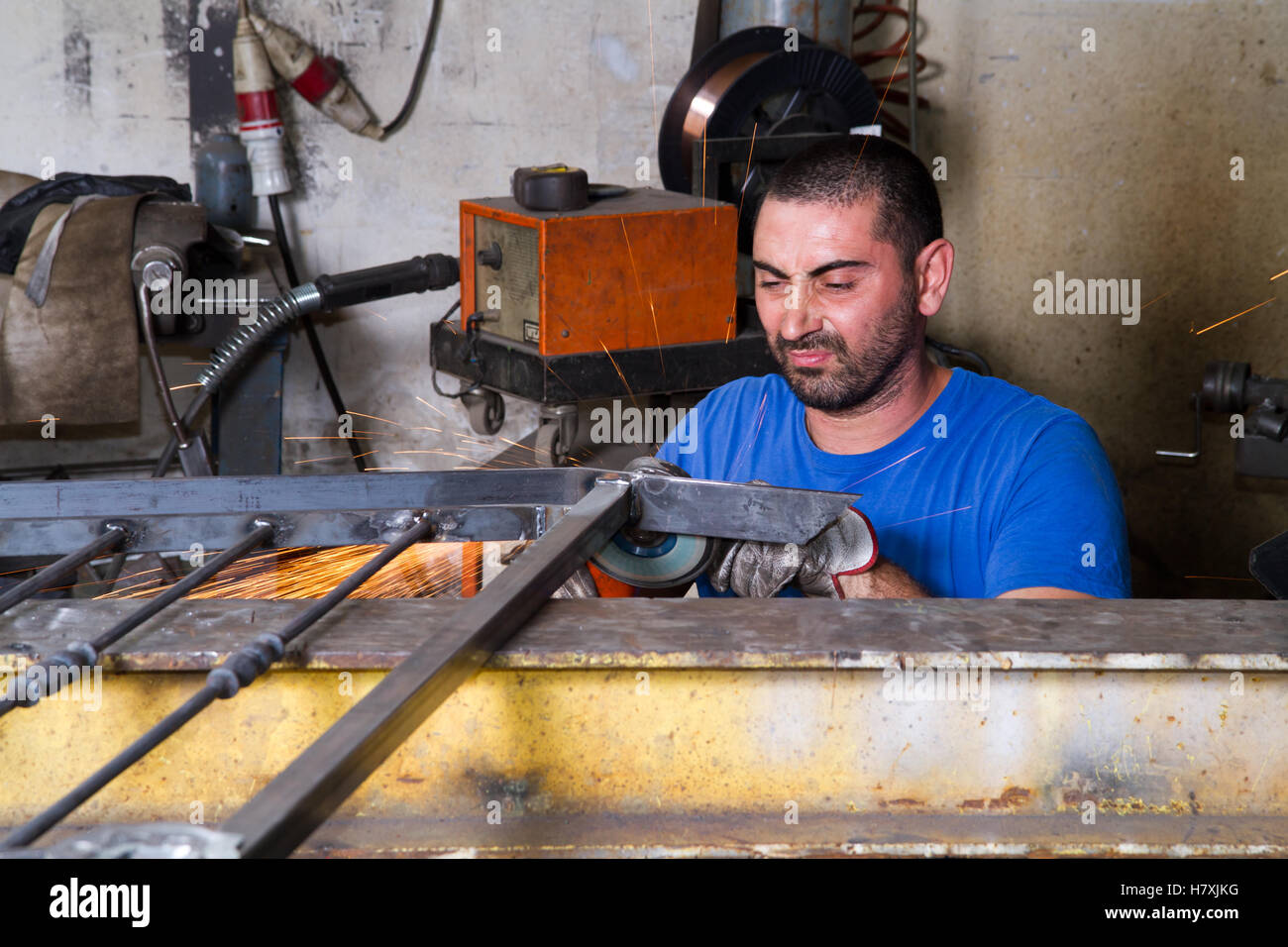 metalworker at work in his workshop Stock Photo - Alamy