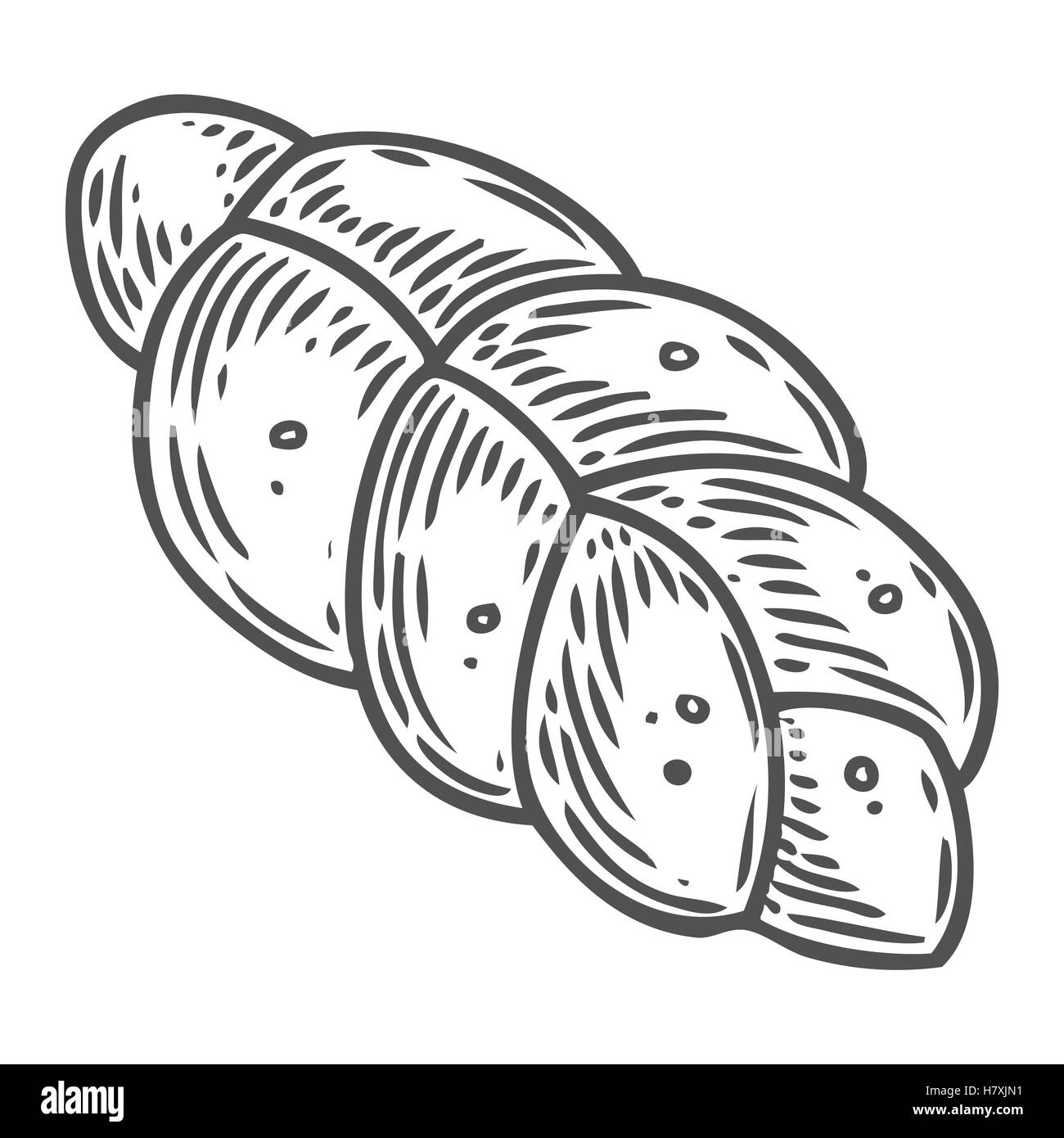 Bread vector hand drawn illustration. Other types of wheat, flour bread ...