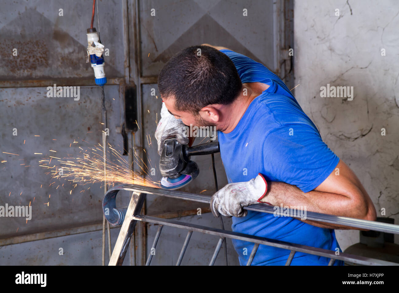 metalworker at work in his workshop Stock Photo - Alamy