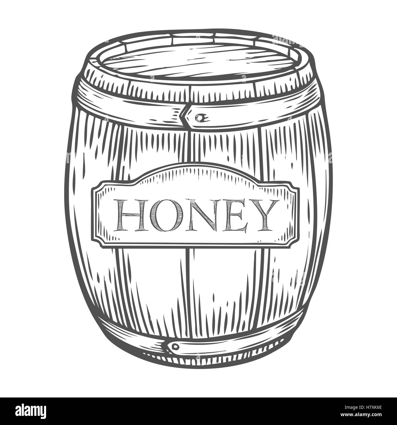 Flower honey sketch hand Cut Out Stock Images & Pictures - Alamy