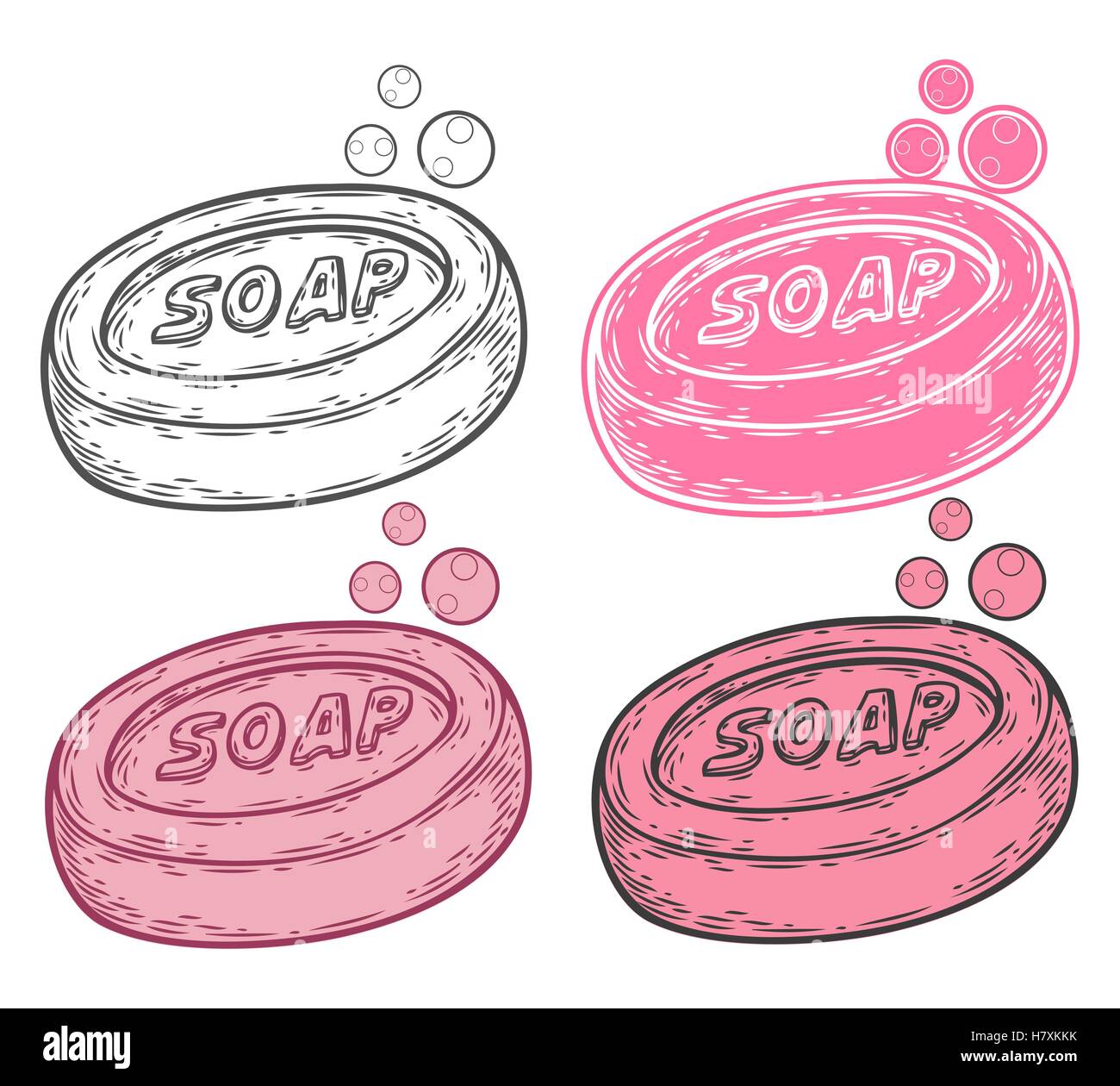 Handmade natural cream soap. Vector hand drawn illustration of organic ...