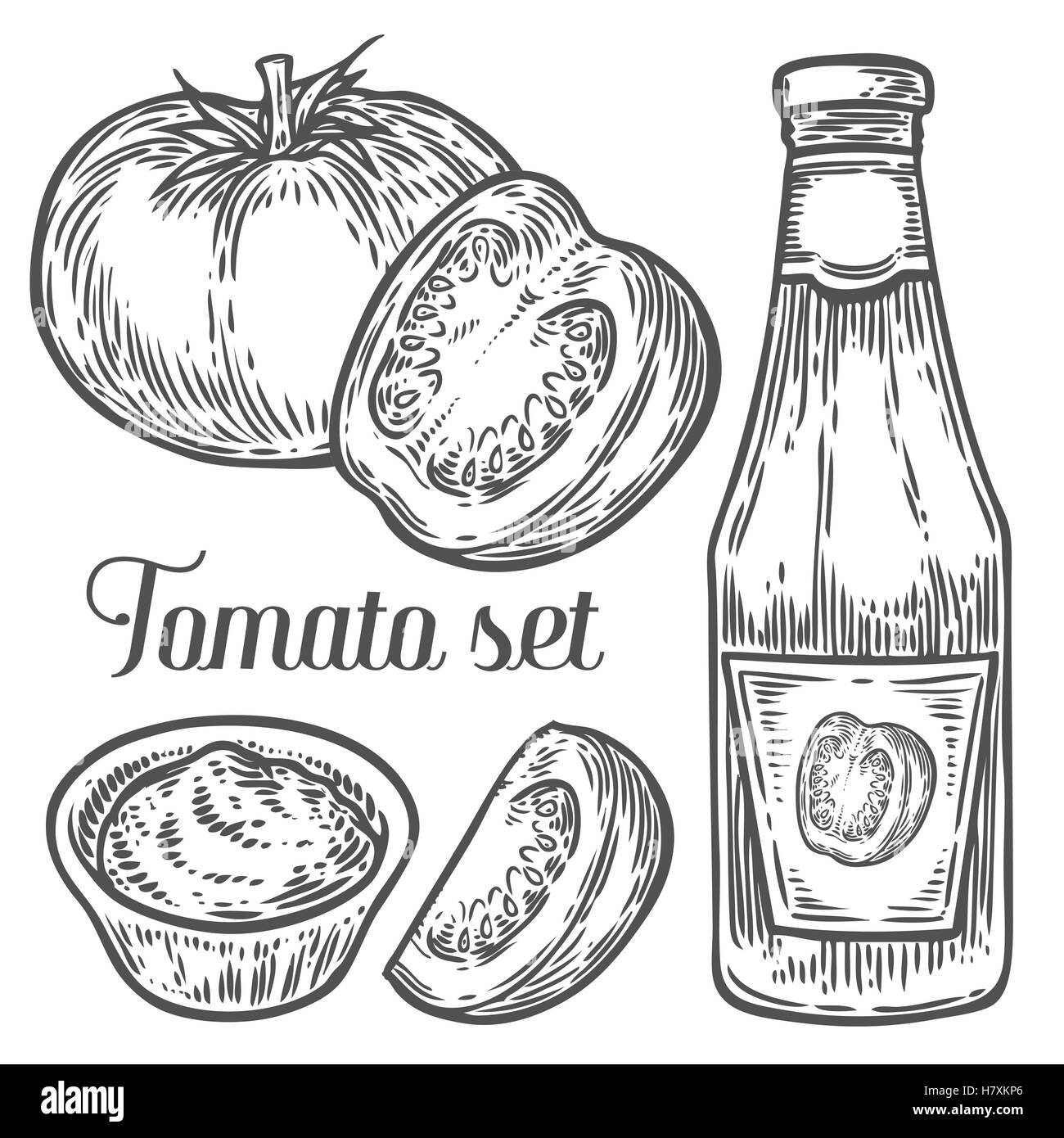 Cherry tomatoe plant Black and White Stock Photos & Images - Alamy