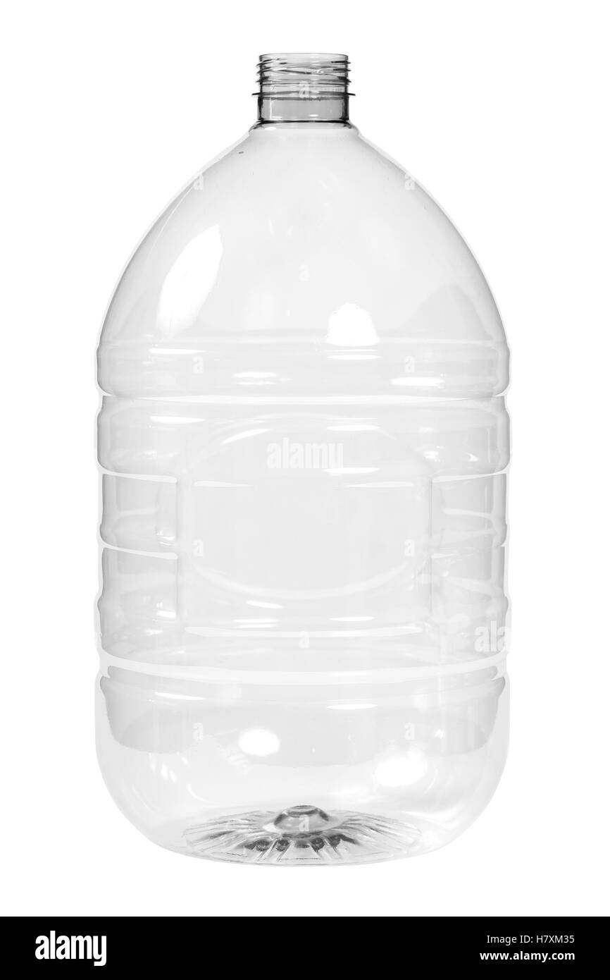 New, clean, empty plastic bottle on white background Stock Photo - Alamy