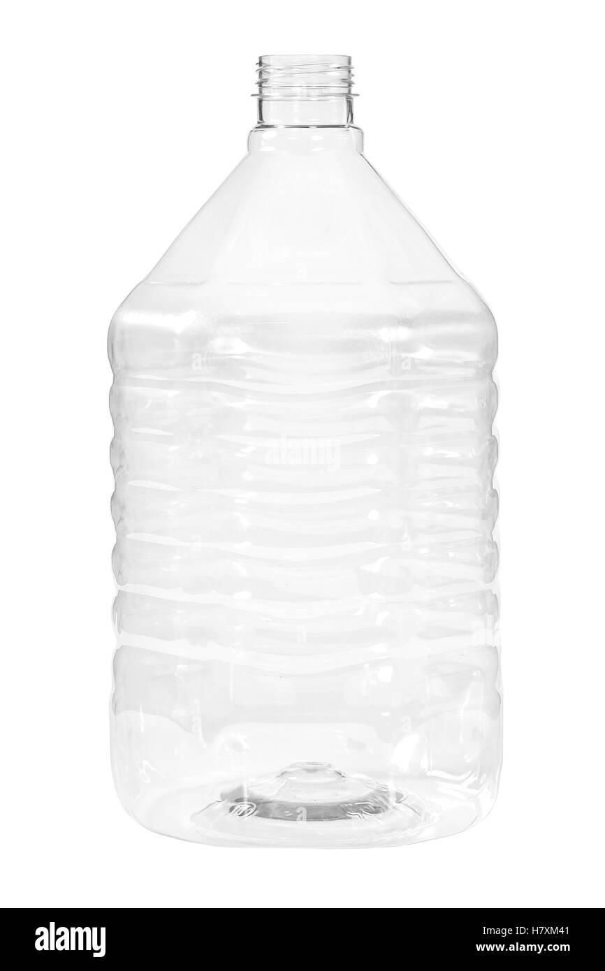New, clean, empty plastic bottle on white background Stock Photo - Alamy