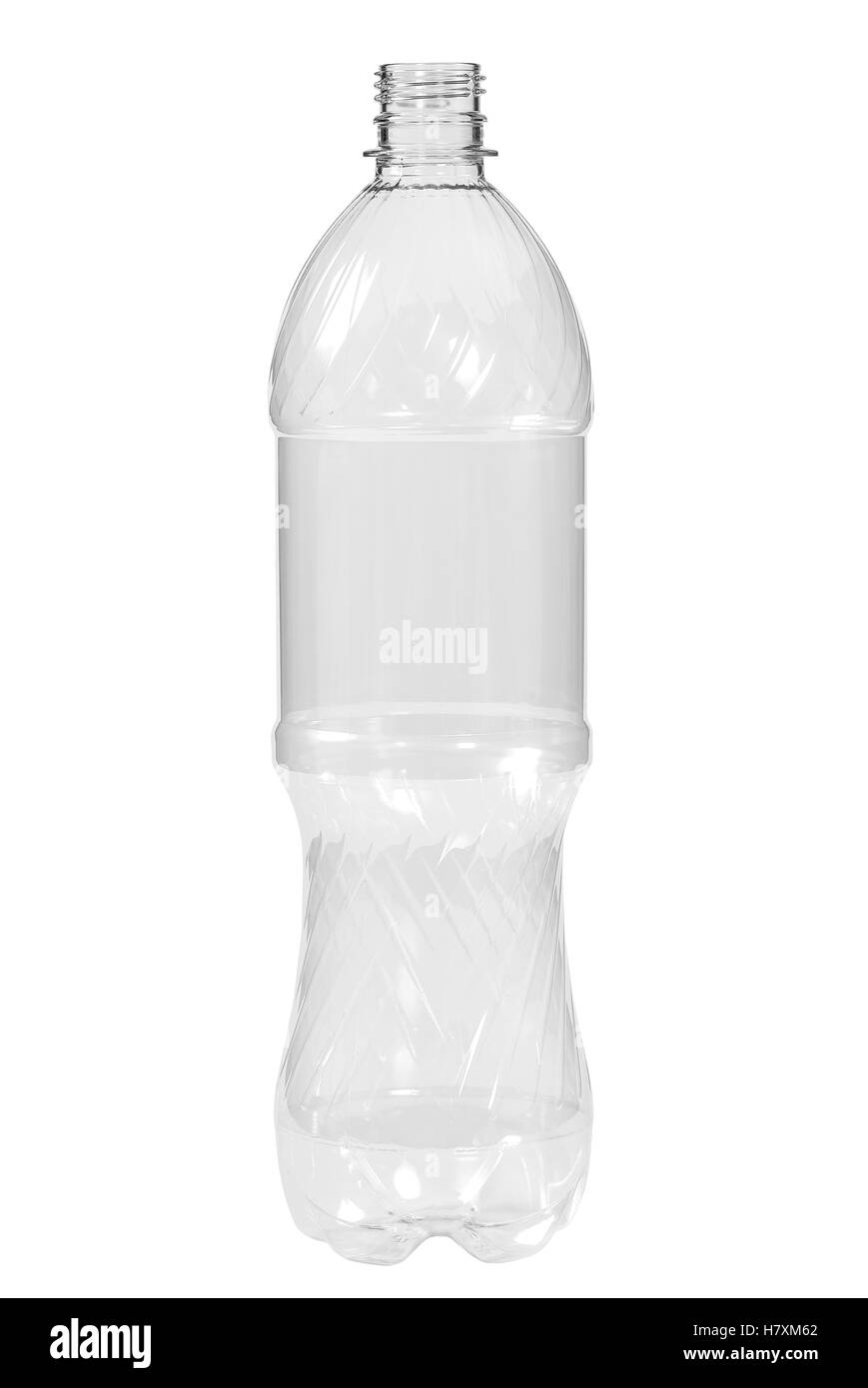 New, clean, empty plastic bottle on white background Stock Photo - Alamy