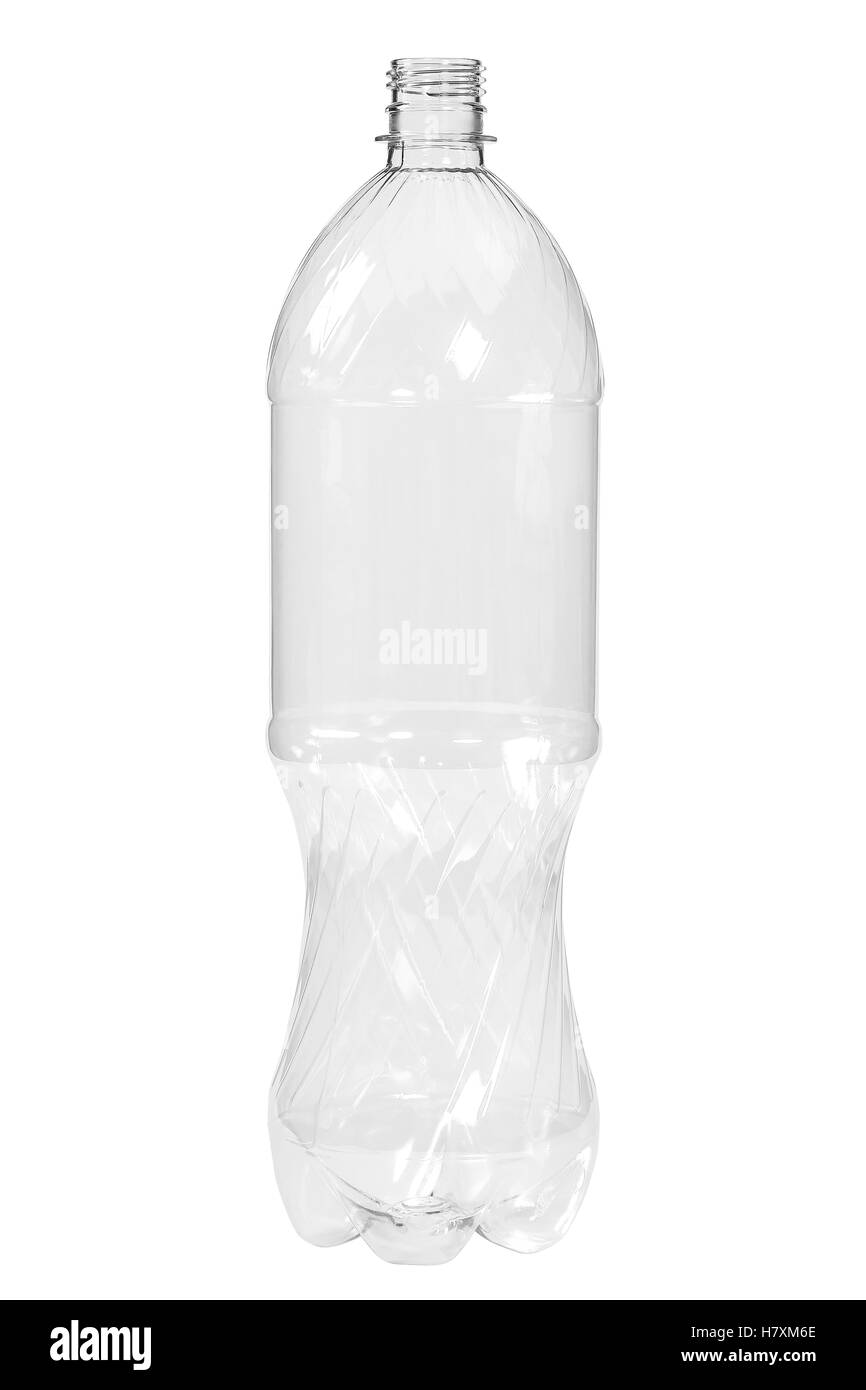 New, clean, empty plastic bottle on white background Stock Photo - Alamy