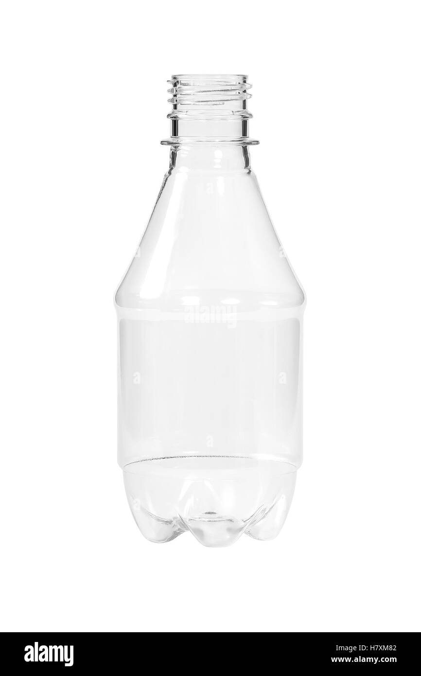New, clean, empty plastic bottle on white background Stock Photo - Alamy