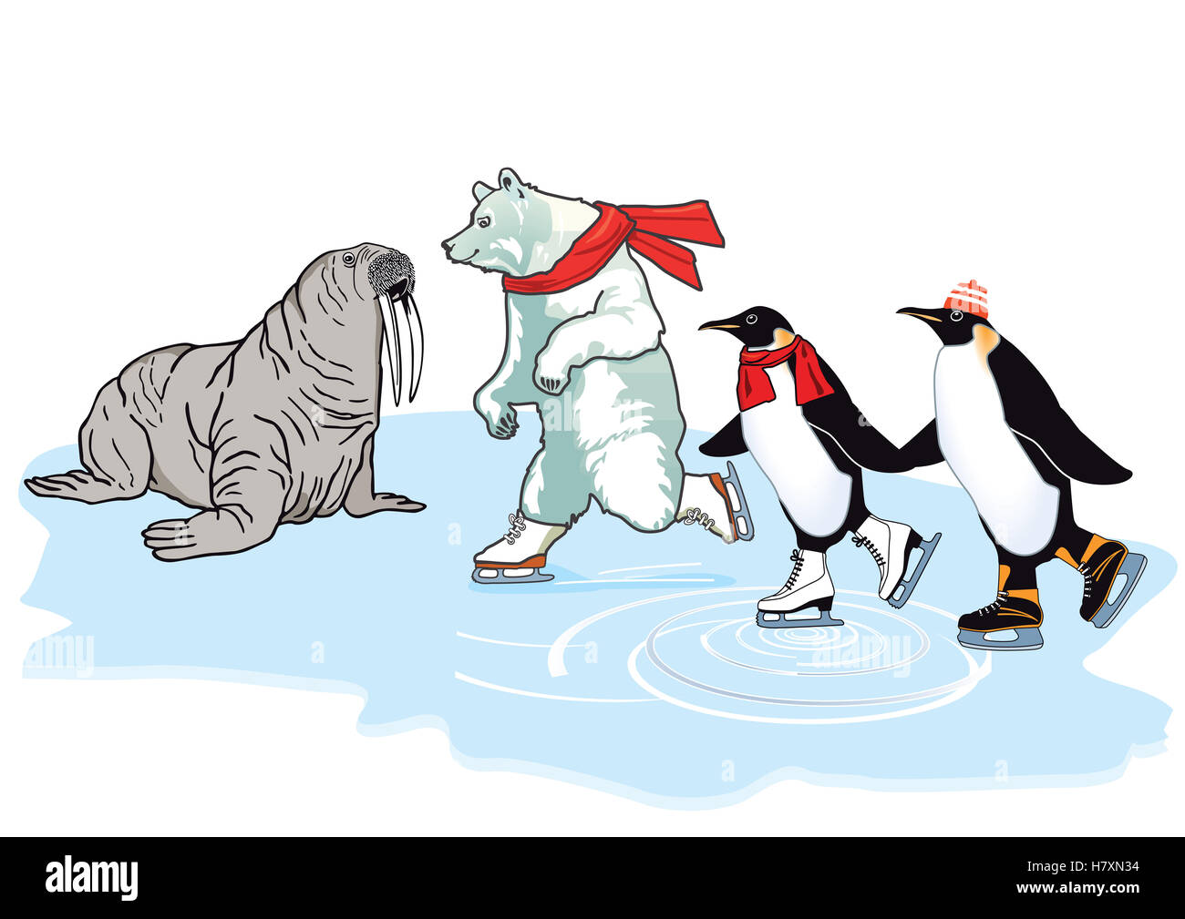 Ice rink skating people Cut Out Stock Images & Pictures - Alamy