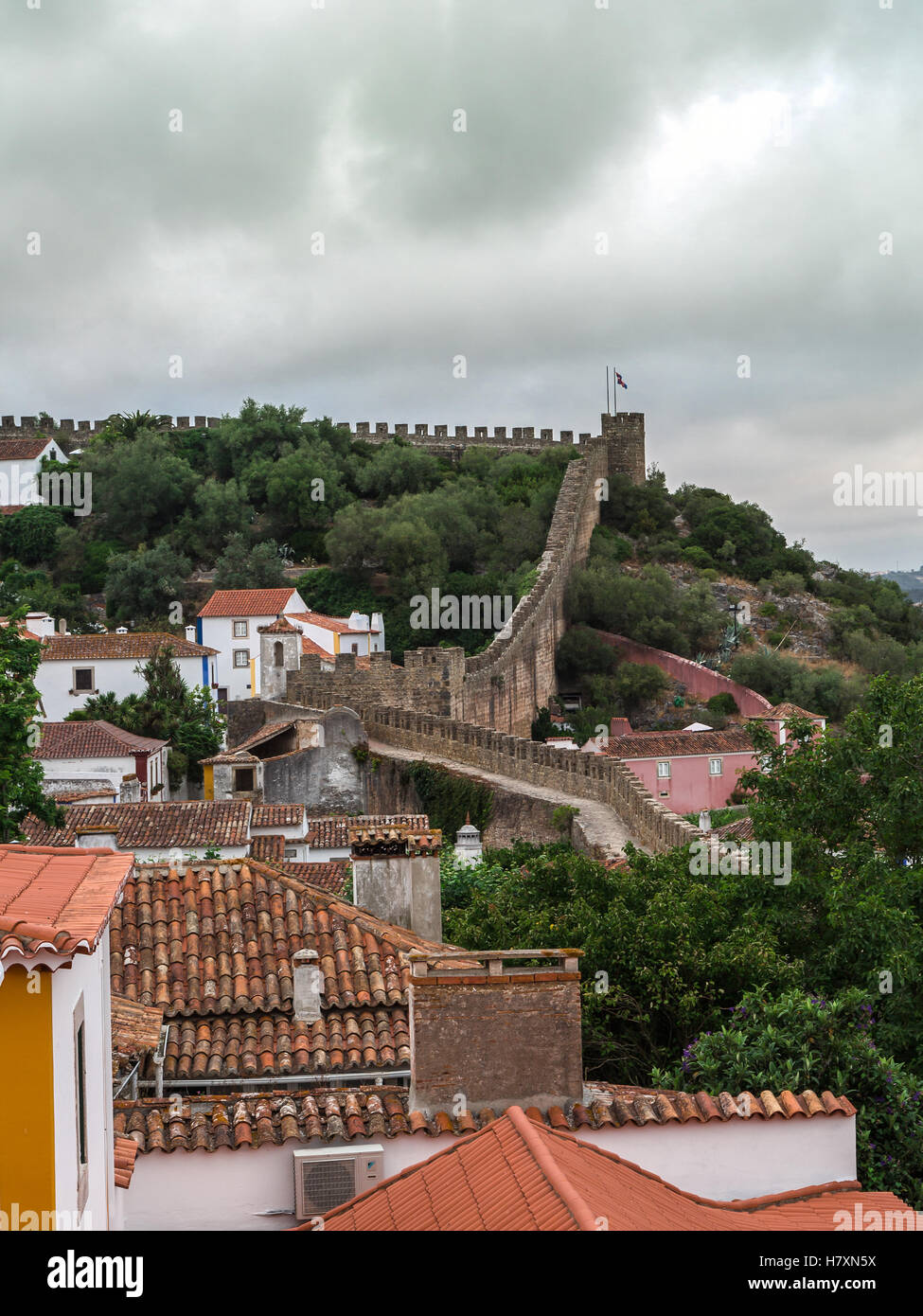 Medieval Castle and Walls in Obidos Village in Portugal Stock Photo - Alamy