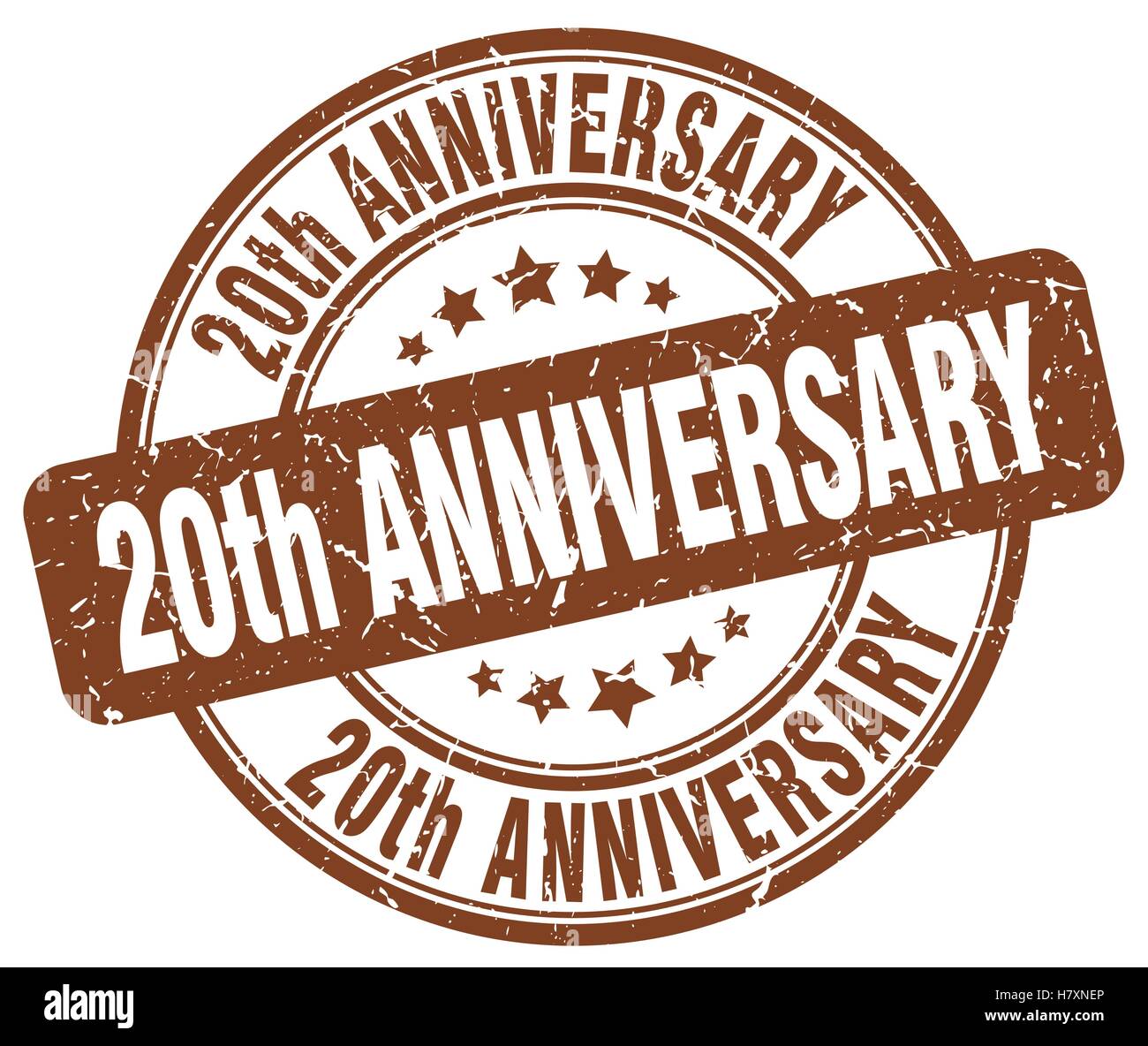 20th anniversary brown grunge stamp Stock Vector Image & Art - Alamy