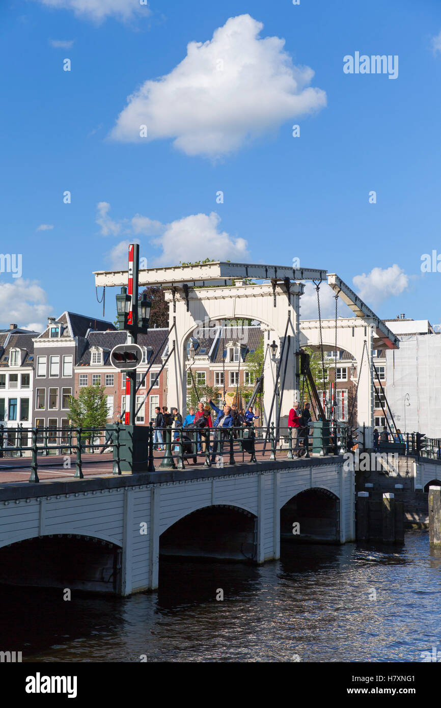 Skinny Bridge (Magere Brug) on Amstel River, Amsterdam, Netherlands ...