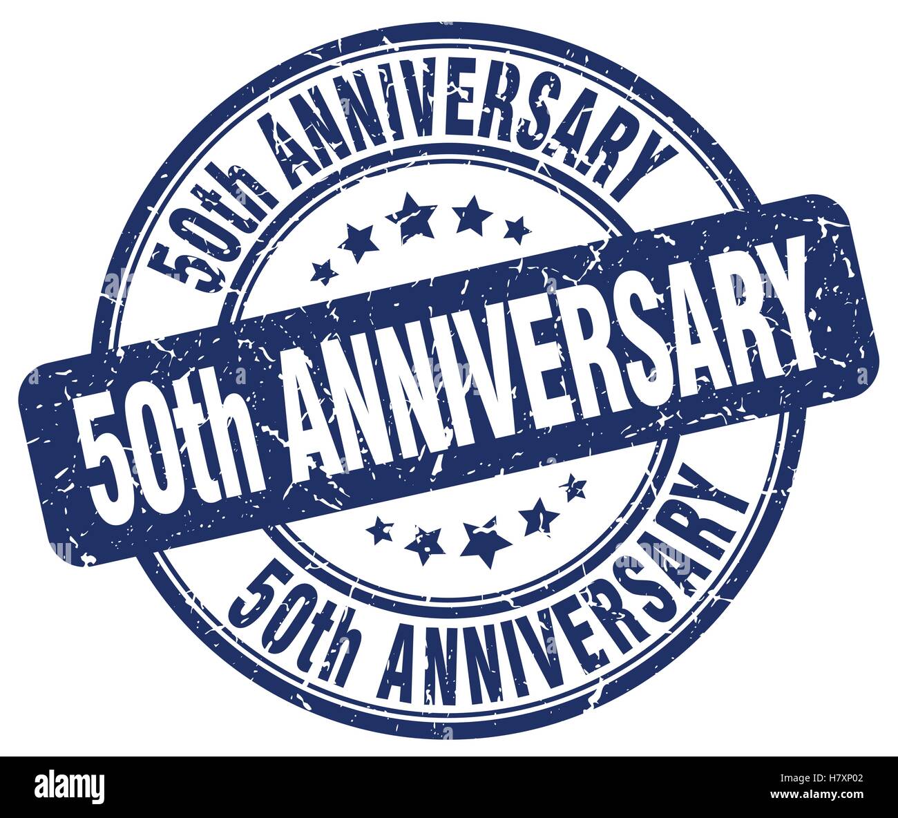 50th anniversary blue grunge stamp Stock Vector Image & Art - Alamy