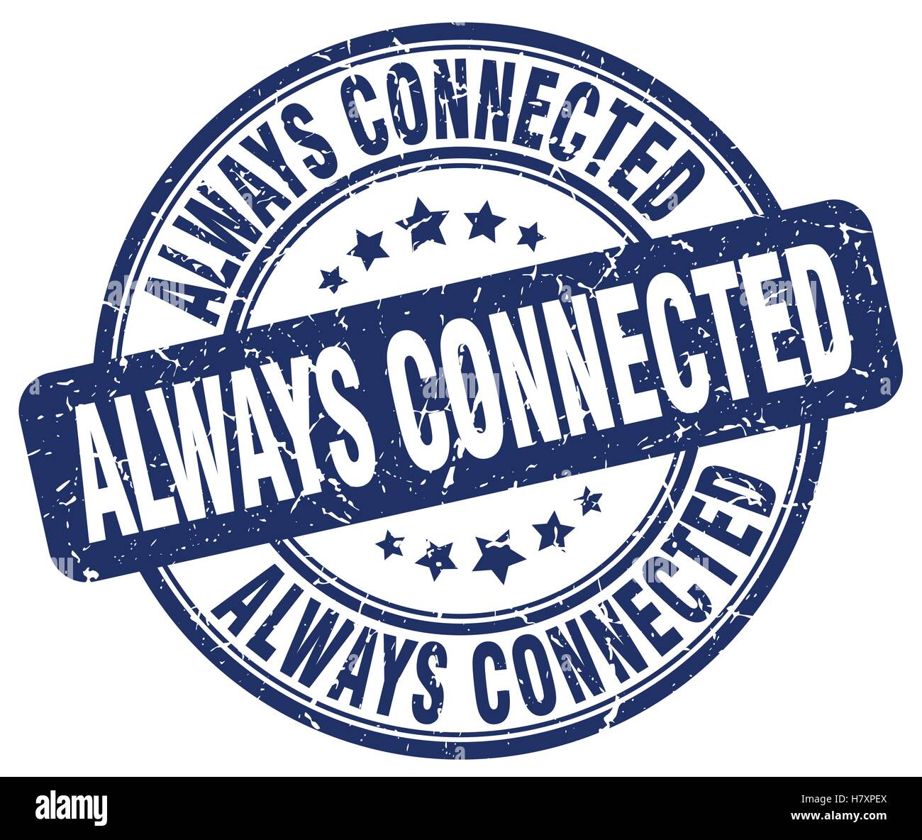 always connected blue grunge stamp Stock Vector Image & Art - Alamy