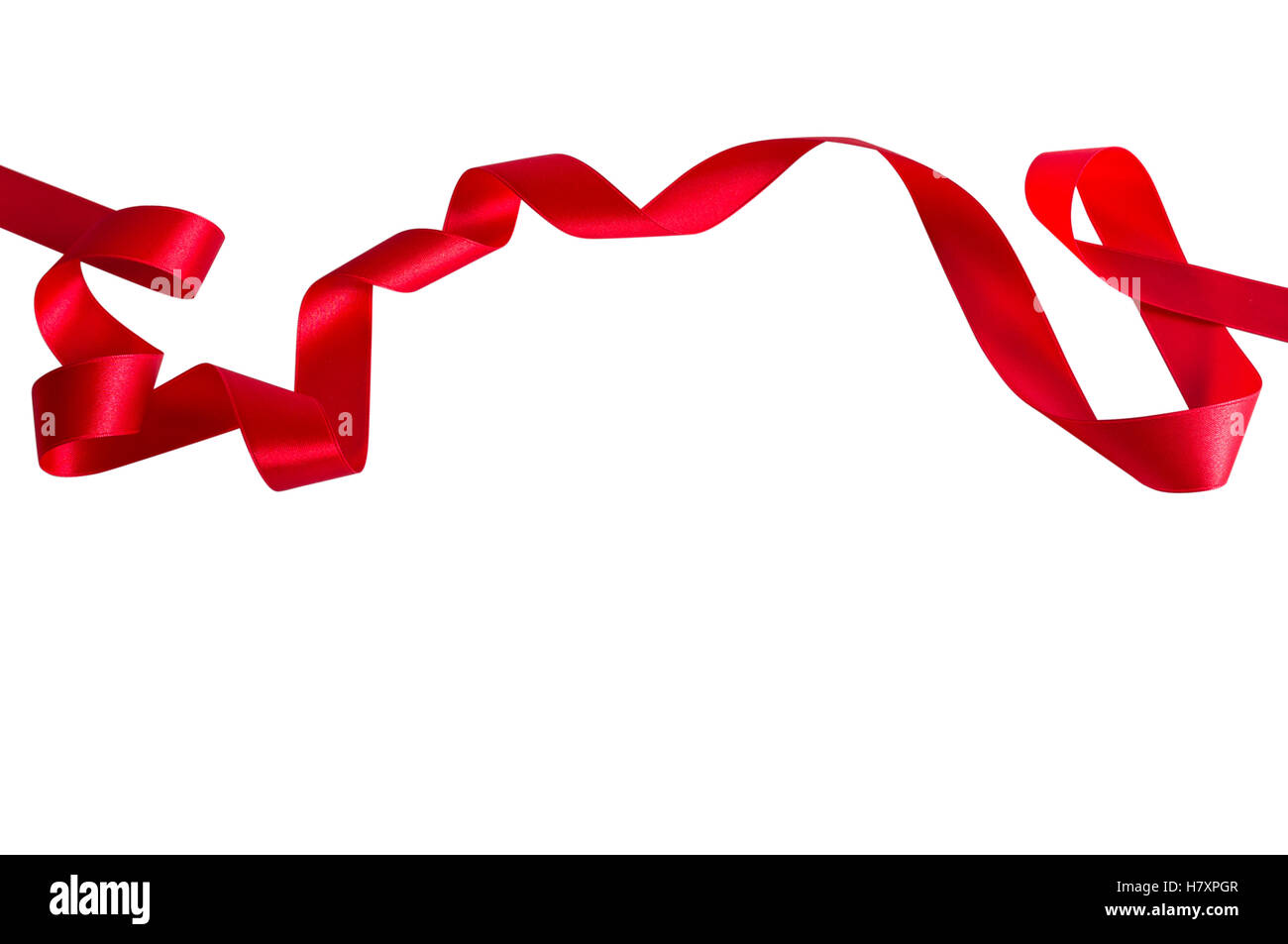Red satin ribbon isolated on white background Stock Photo - Alamy