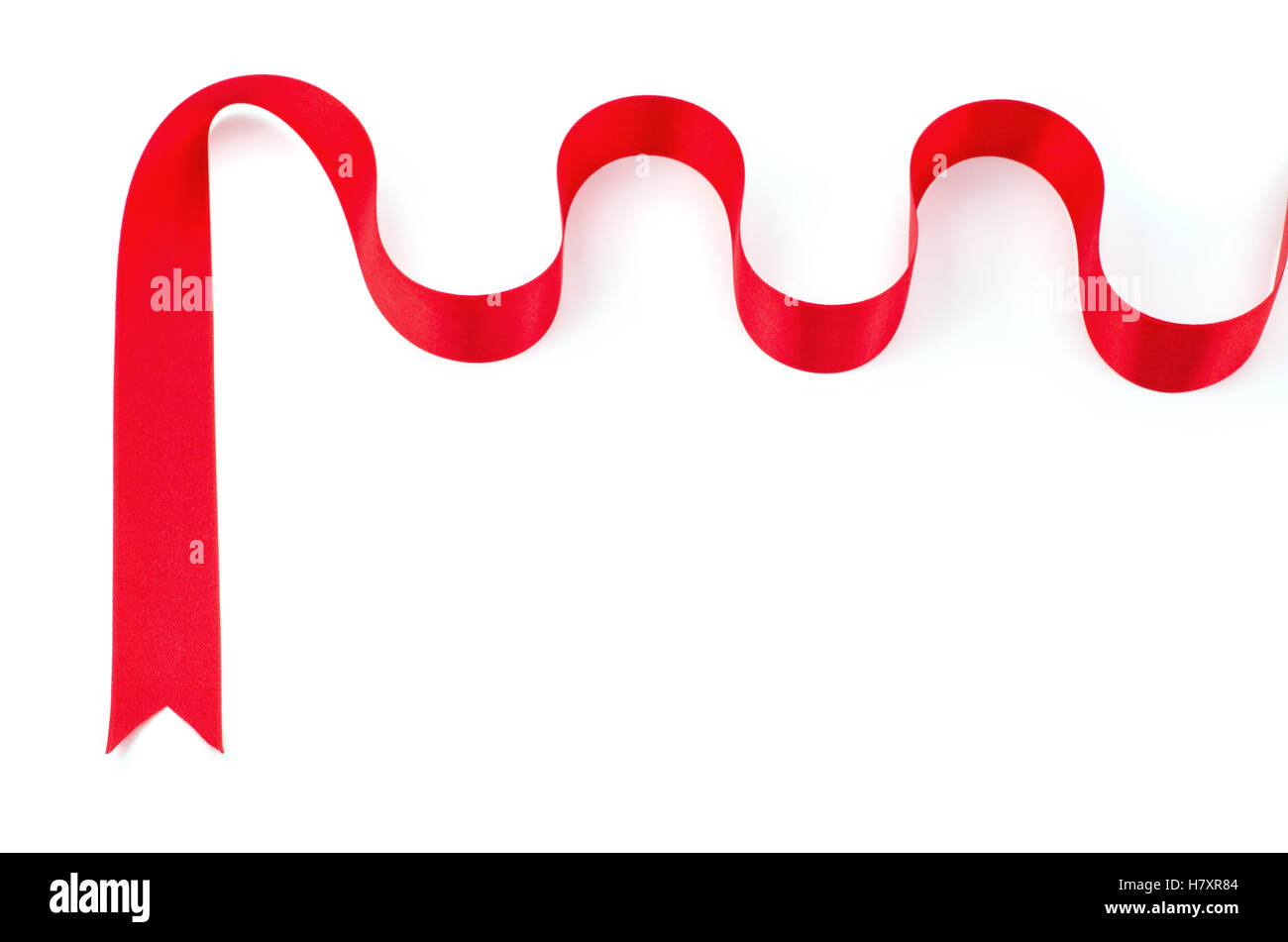 Red satin ribbon isolated on white background Stock Photo - Alamy