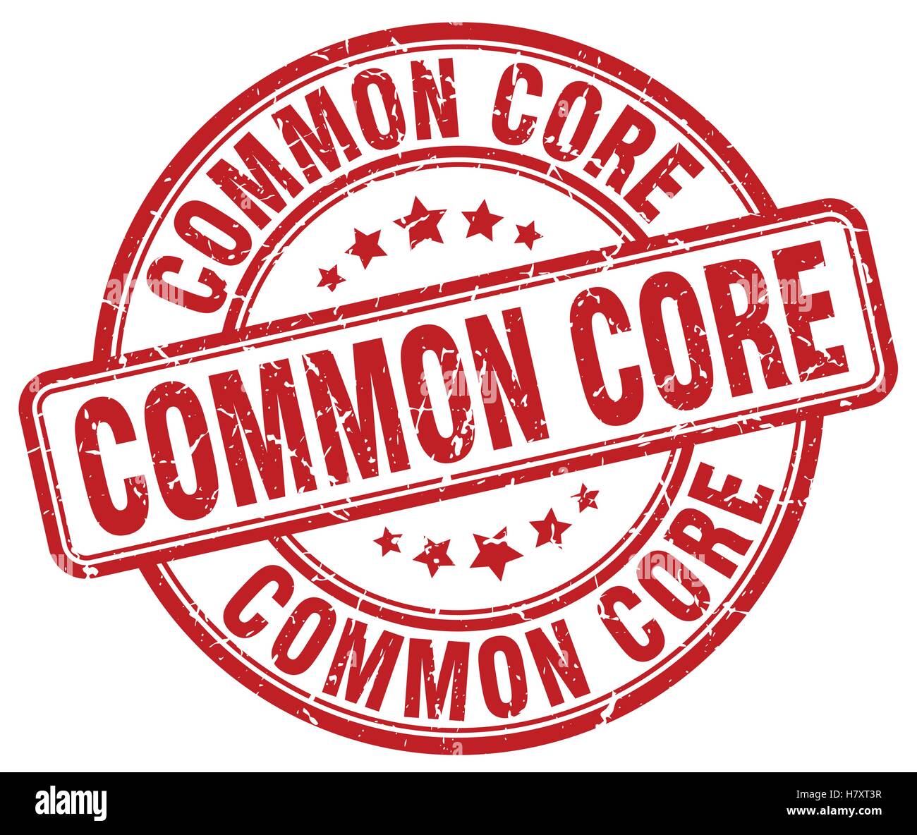 common core red grunge stamp Stock Vector Image & Art - Alamy