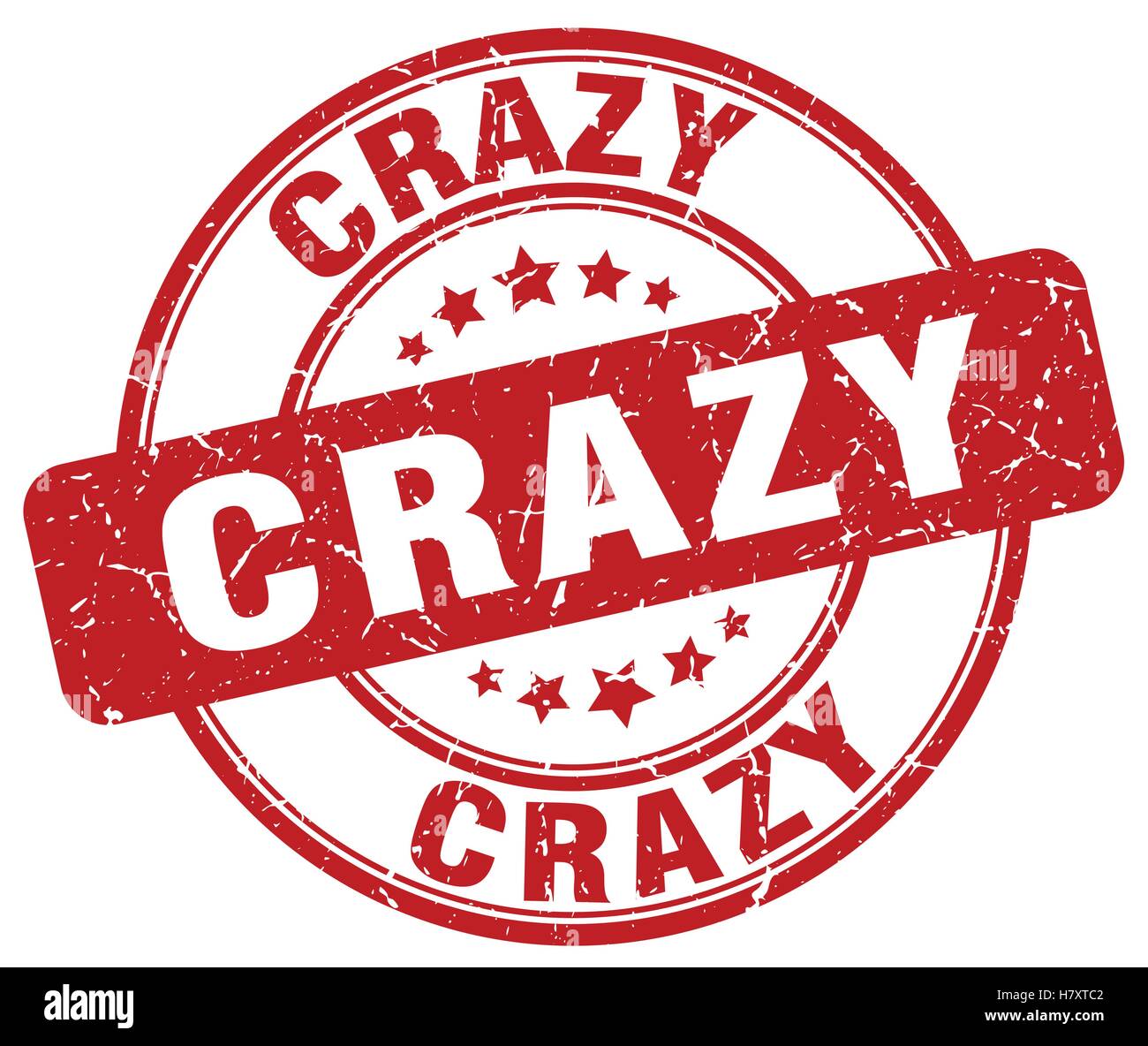 crazy red grunge stamp Stock Vector Image & Art - Alamy