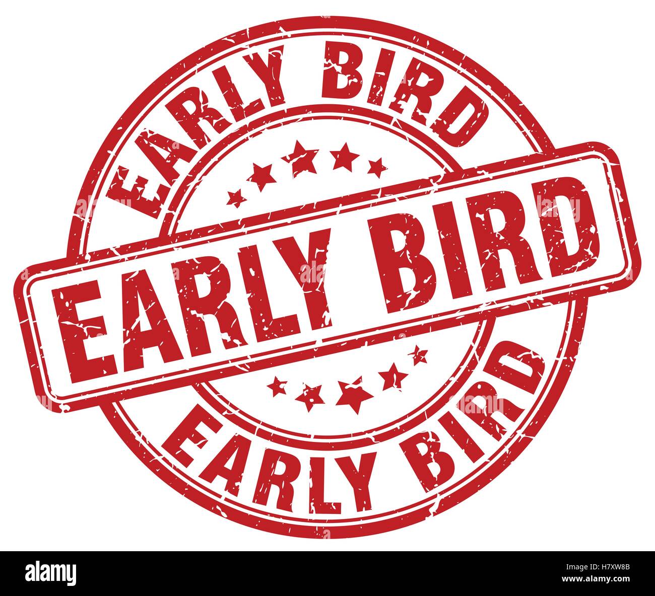 early bird red grunge stamp Stock Vector Image & Art - Alamy